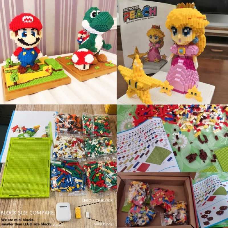 Promo Super Mario Bros Micro Blocks Pajangan Mario Lego Kecil Brick ...