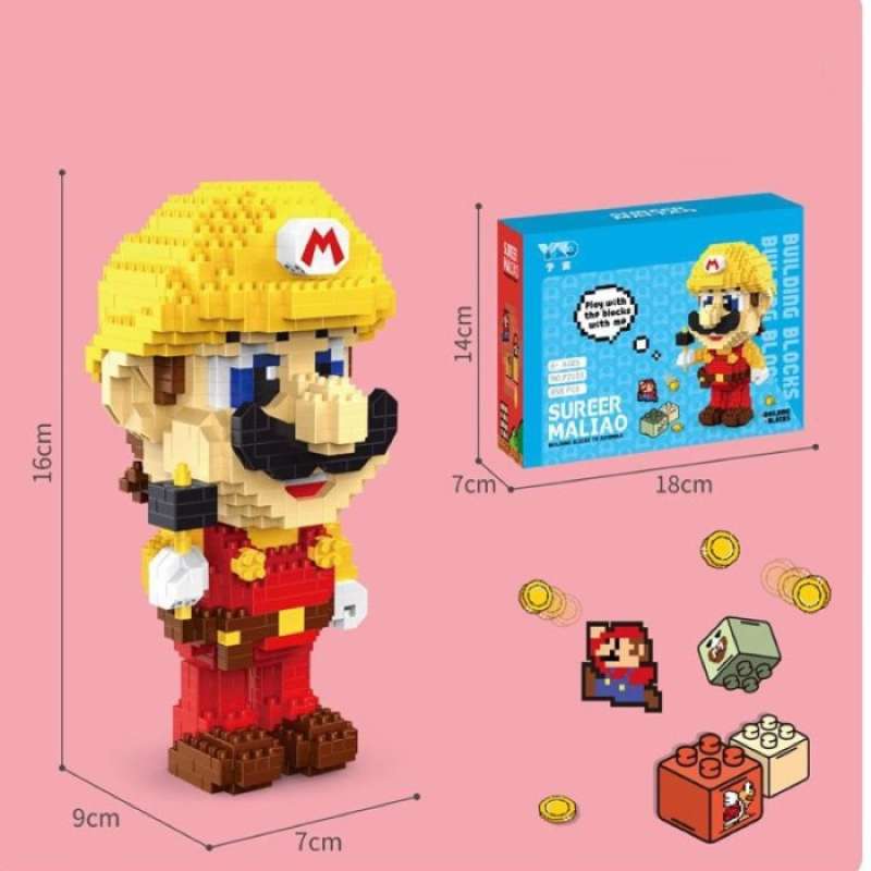 Promo Super Mario Bros Micro Blocks Pajangan Mario Lego Kecil Brick ...