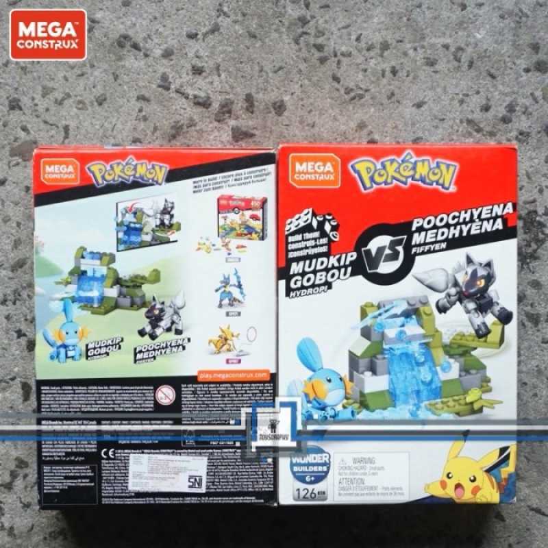 Promo Pokemon Mega Construx Battle Pack Mudkip Poochyena Bricks Blocks ...