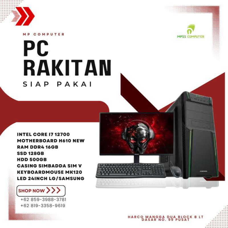 Promo Komputer Full Set Lengkap Core I7 12700 16gb 128gb 500gb Led ...