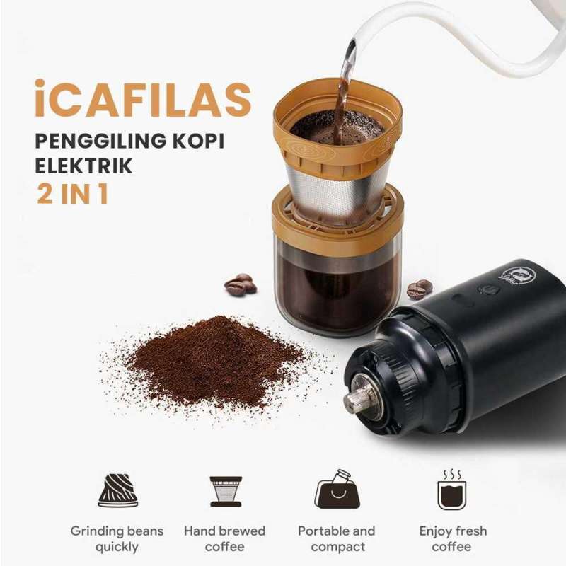 Jual Alat Penggiling Kopi Elektrik Coffee Grinder 2 In 1 Dripper Fk13 ...