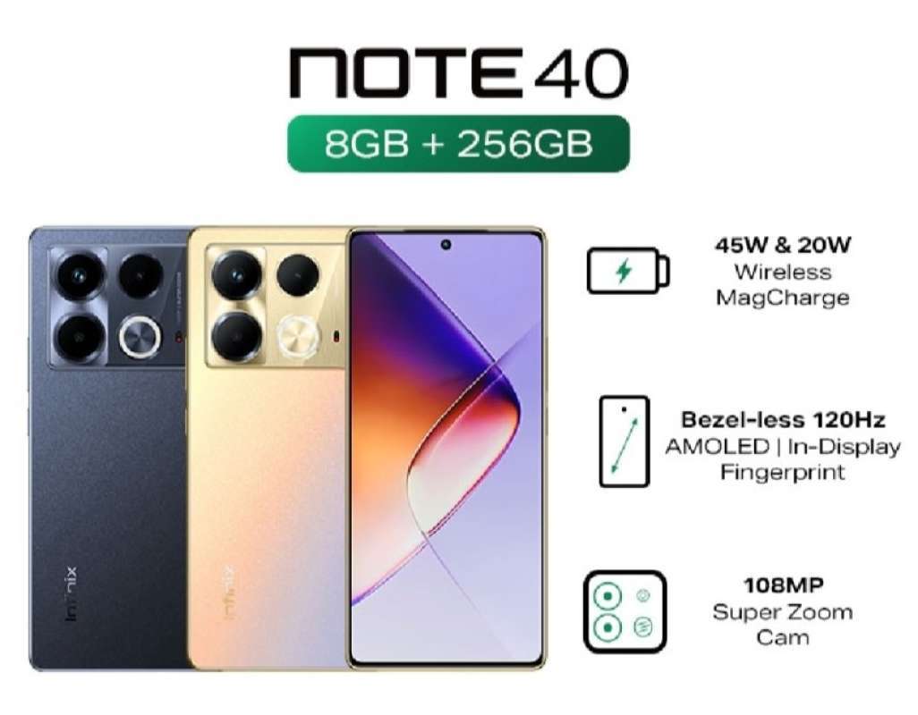 Jual Infinix Note 40 Paylater Spesifikasi Original, Murah & Diskon Harga Juli 2024 | Blibli