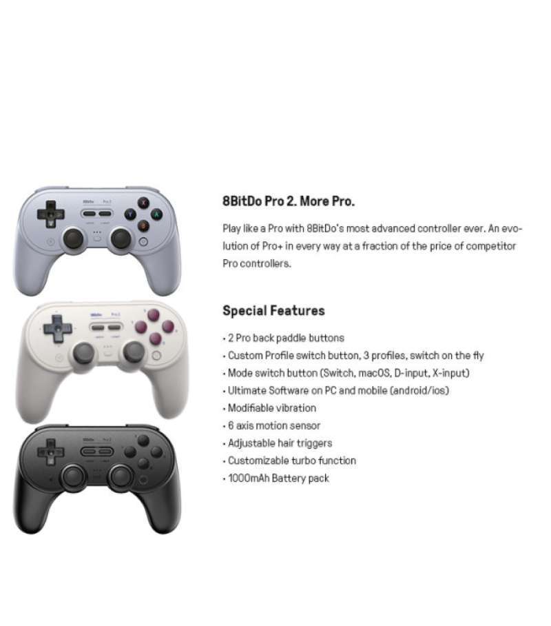 Jual 8bitdo Pro 2 Gamepad Bluetooth Upgrade Hall Sensor Switch Android ...