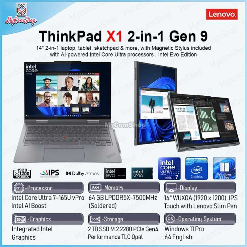 Jual Lenovo Thinkpad X1 2-in-1 Gen 9 Ultra 7 165u Vpro 64gb 2tb 14 ...