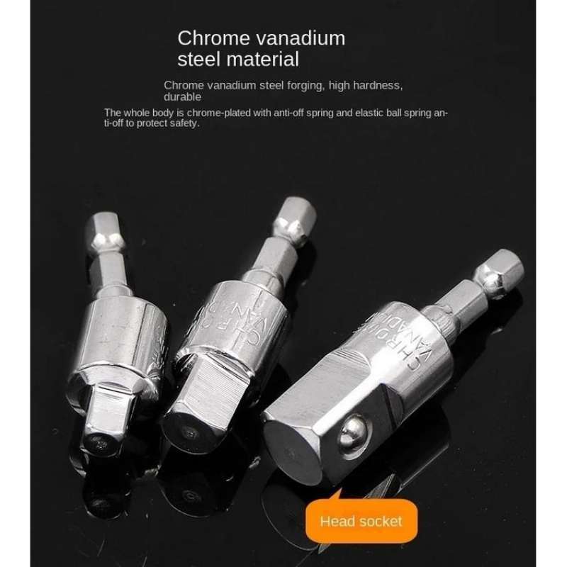 Jual Tuosen Mata Bor Elektrik Adapter Extension Bits Hex 1/4 3/8 1/2 3 ...