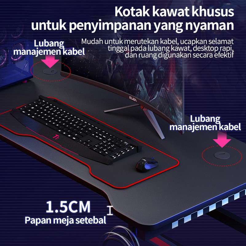 Promo Meja Komputer 140cm Meja Gaming Meja Ker - A：120cm Hitam(up) Diskon 50% Di Seller Uwais ...
