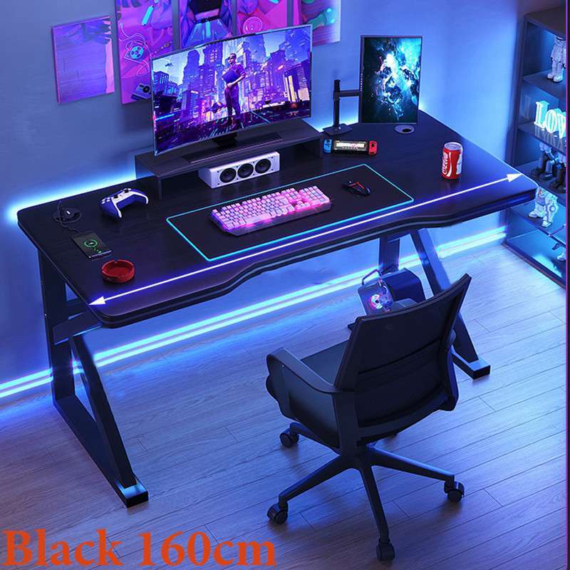 Promo Meja Komputer 140cm Meja Gaming Meja Ker - C：160cm Hitam Diskon ...
