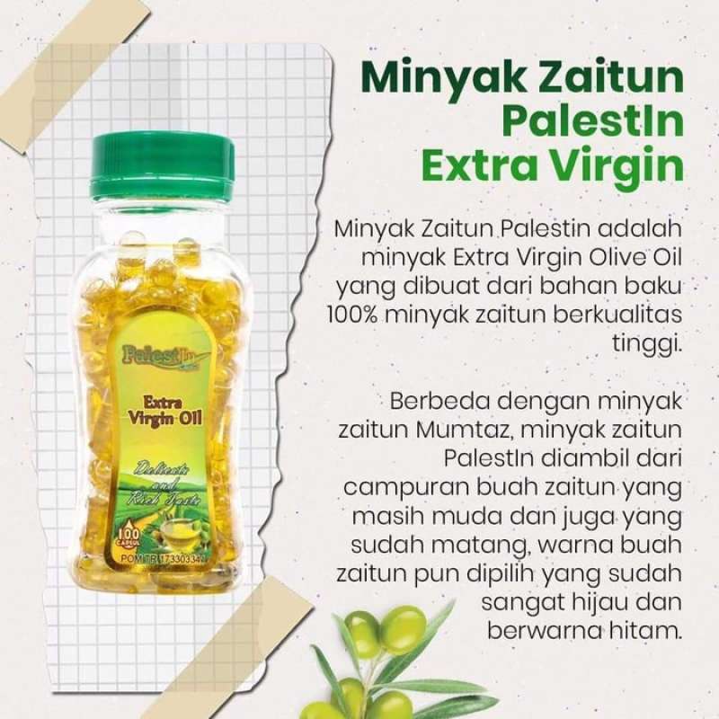 Jual Minyak Zaitun Palestin Extra Virgin Oil 100 Kapsul Di Seller ...