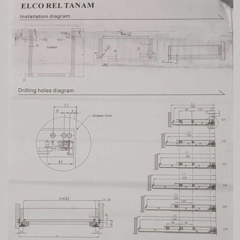 Jual Rel Laci Tandem Hidrolis Huben Elco Full Extension Bukan Blum ...