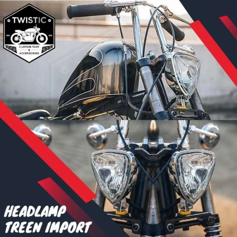 Jual Headlamp Lampu Depan Custom Motor Treen Chopper Bobber Harley ...