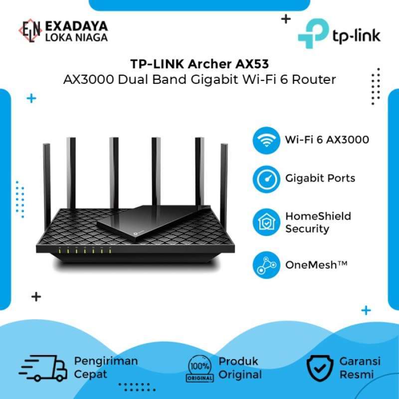 Promo Archer Ax53 Ax3000 Dual Band Gigabit Wi-fi 6 Router Diskon 23% Di ...