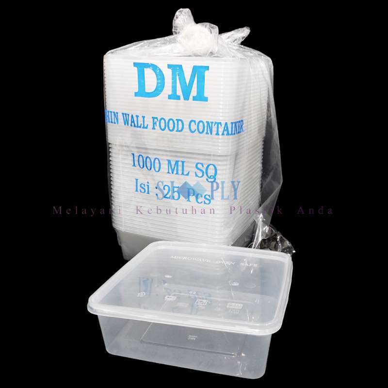 Jual Kotak Makan Plastik Thinwall Dm 1000ml Square Di Seller Simply
