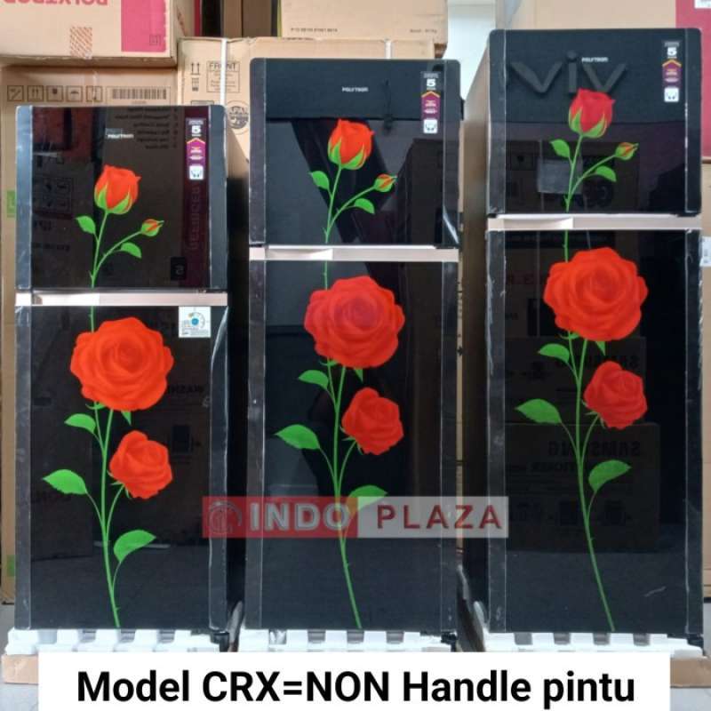 Jual Kulkas Polytron 2 Pintu Kaca Bunga Prm-21 / 23 / 28 Crx / Drx New ...