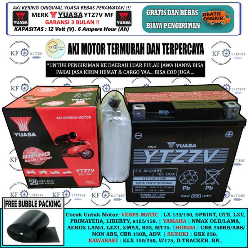 Promo Aki Motor Vespa Matic Lx 125, Sprint, Primavera, Liberty Ytz7v Yuasa Diskon 33% Di Seller ...