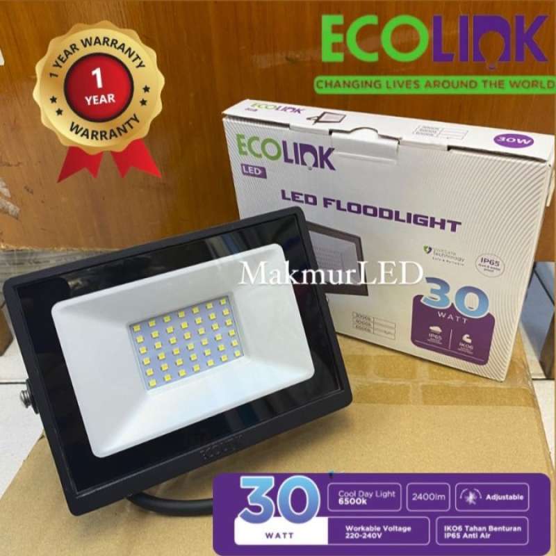 Promo Ecolink Flood Light W Lampu Sorot Outdoor Watt K Putih Diskon Di Seller