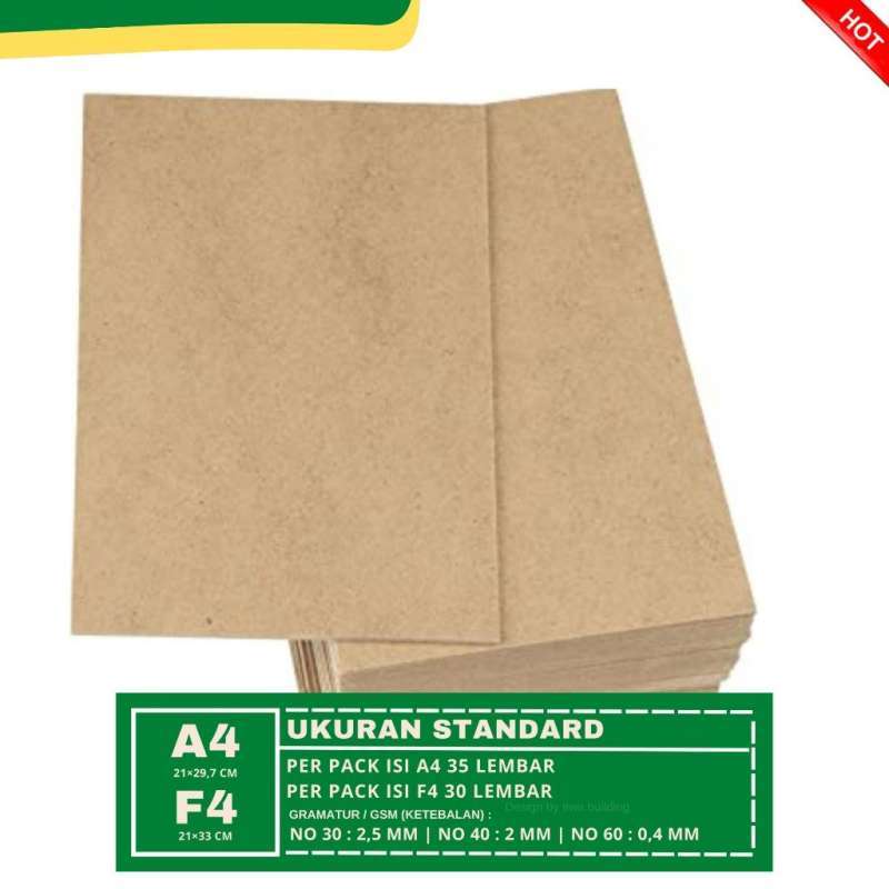 Jual Karton Padi/yellow Board/kertas Hard Cover No.40 A4&f4 Perpack Isi ...