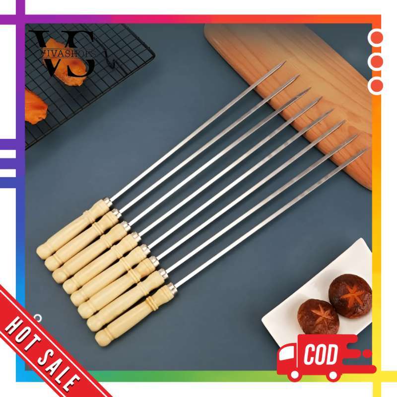 Jual Tusukan Sate Bbq Stainless Steel / Reusable Stainless Steel Alat ...