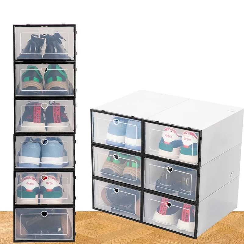 Jual Kotak Sepatu Lipat Transparan Shoe Box Organizer 6 Pcs Size L ...