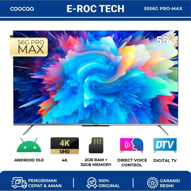 Promo Coocaa Tv 55 Inch - Ram 2gb - Memori 32 Gb (model : 55s6g Pro Max ...