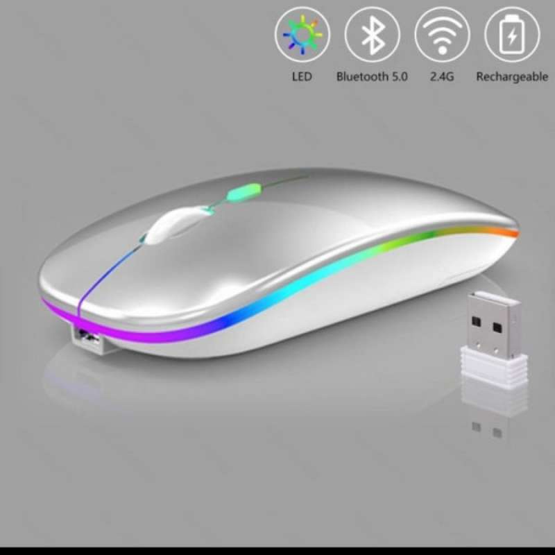 Promo Mouse Dual Mode 2.4g Bluetooth Baterai Rechargable Silent Bisa ...