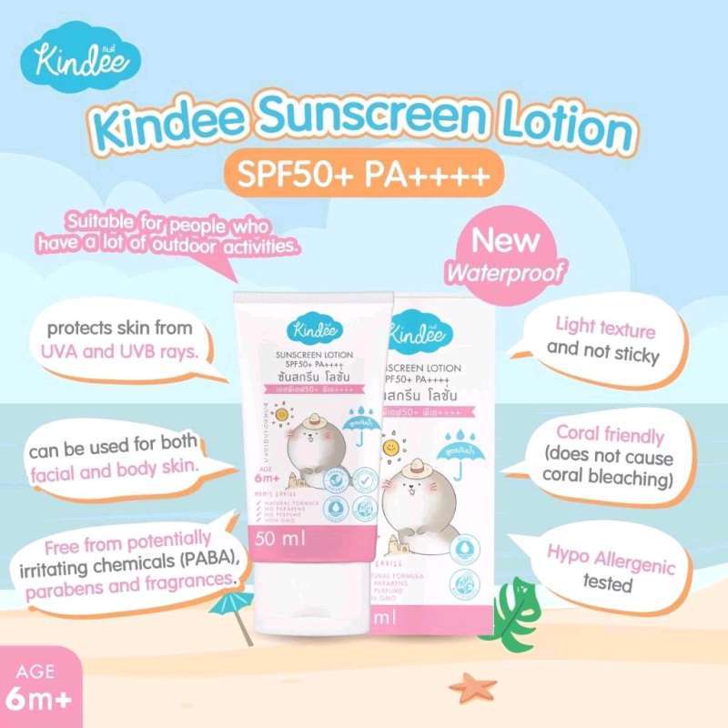 Jual Kindee Organic Physical Sunscreen/ Sunblock Lotion Spf 50 Pa ...