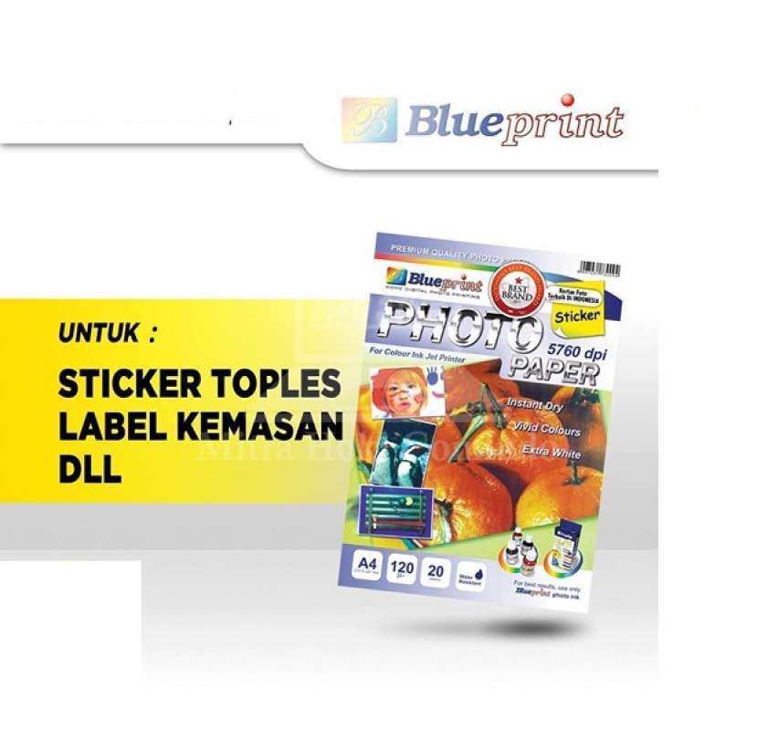 Jual Kertas Stiker Glossy A4 Blueprint 120gr Di Seller Hoki Abadi ...