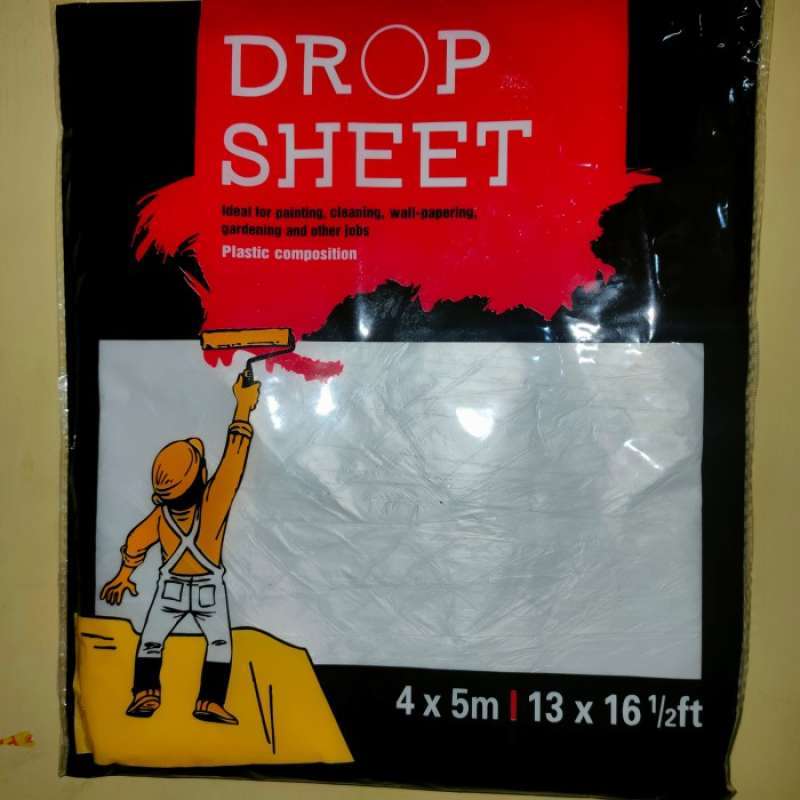 Promo Plastik 4 X 5 Lembaran Meteran Cor Alas Cat Penutup Debu Air ...