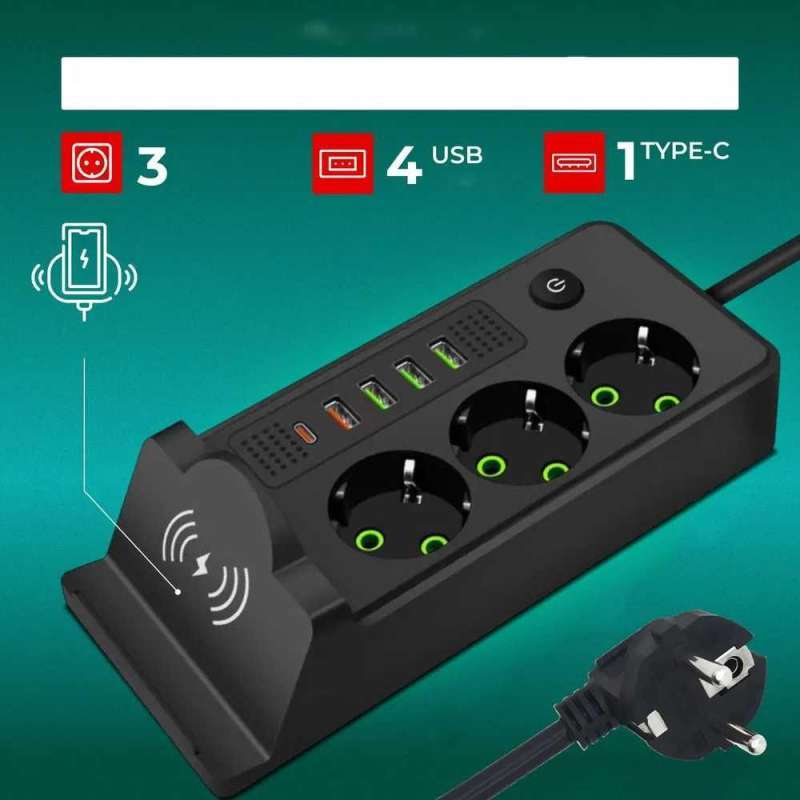 Jual Redxone Stop Kontak Usb Type C Eu Plug Wireless Charging 2500w Ql ...