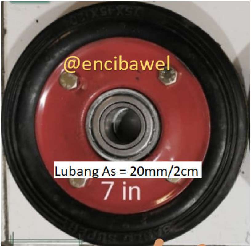 Promo Roda Troli 7 Inch Lory Ban Mati Anti Bocor Lubang As 2cm Banlo ...