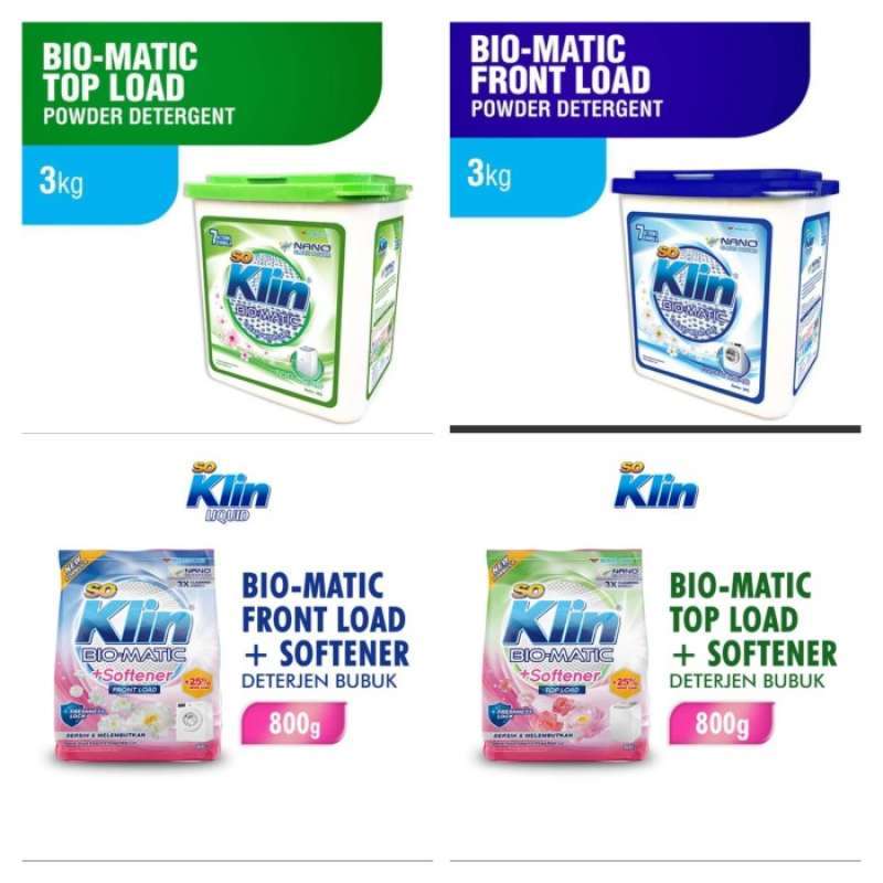 Promo So Klin Bio Matic Top Front Load Detergen Bubuk 1 Kg 3 Kg Diskon ...