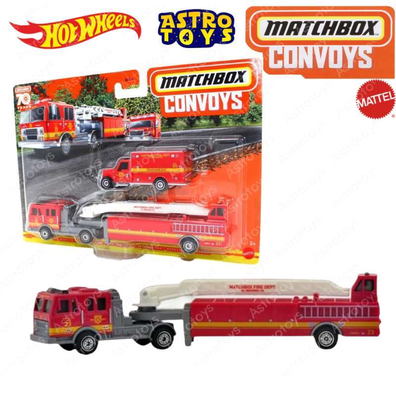 Promo Matchbox Convoys Convoy Mbx Mega Ton Fire Truck & International ...
