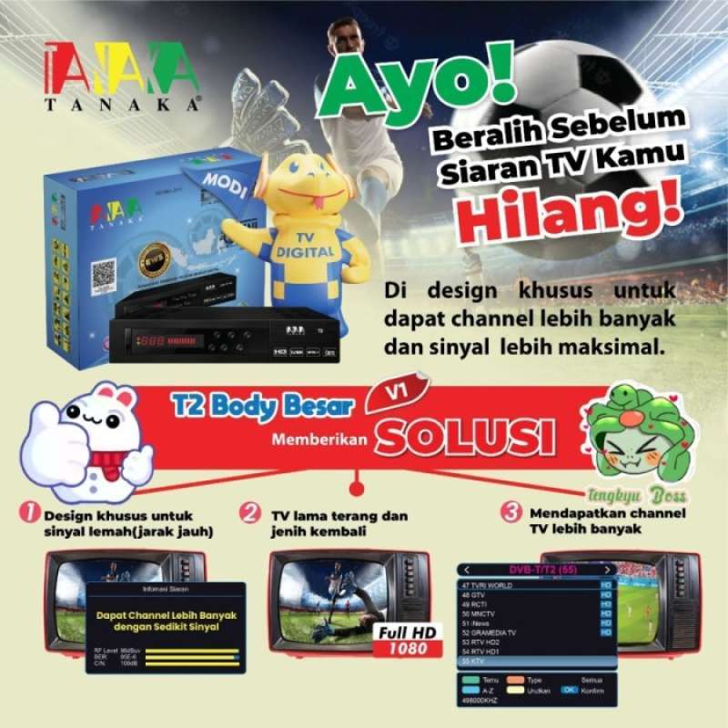 Promo Set Top Box Stb Rcv Tanaka T2 V1 Body Besar Tv Digital Diskon 46% ...