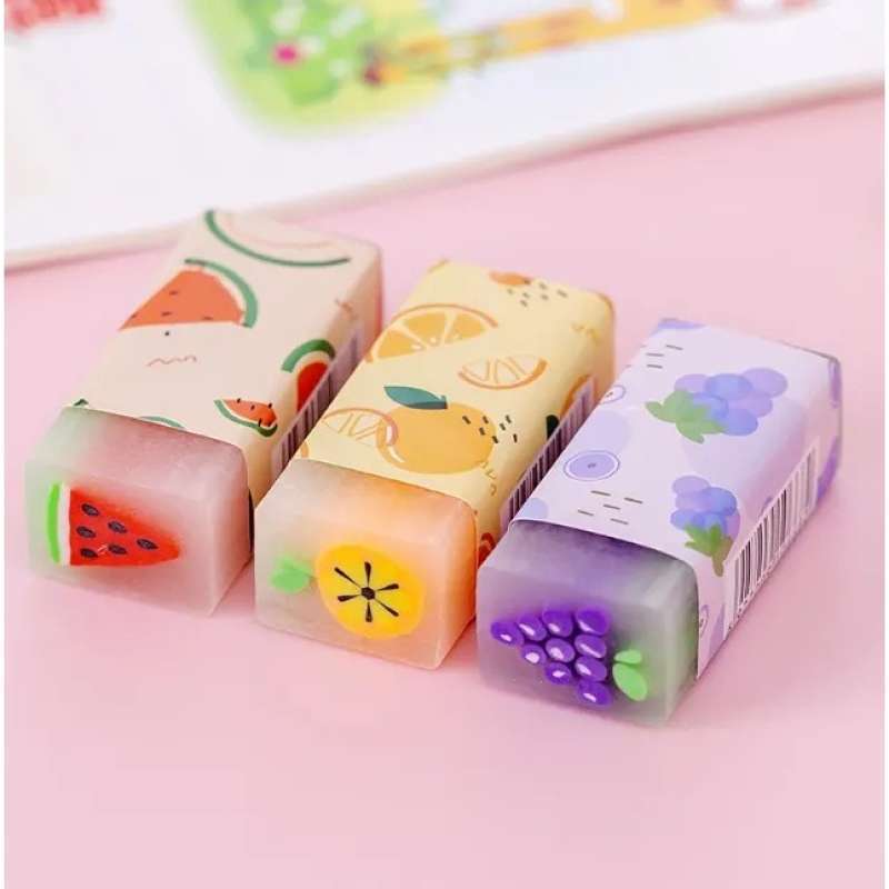 Jual Penghapus Pensil/ Penghapus Karet Transparan Motif Buah Dan Dino ...