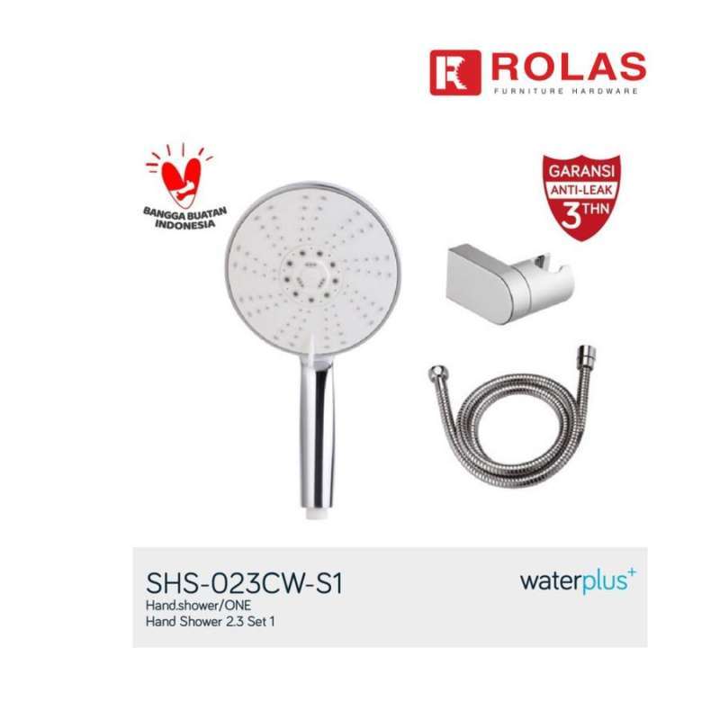 Jual Waterplus Shs-023cw-s1 Hand Shower Set(chrome+white, 5 Spray) Di Seller Rolas Pekayon ...