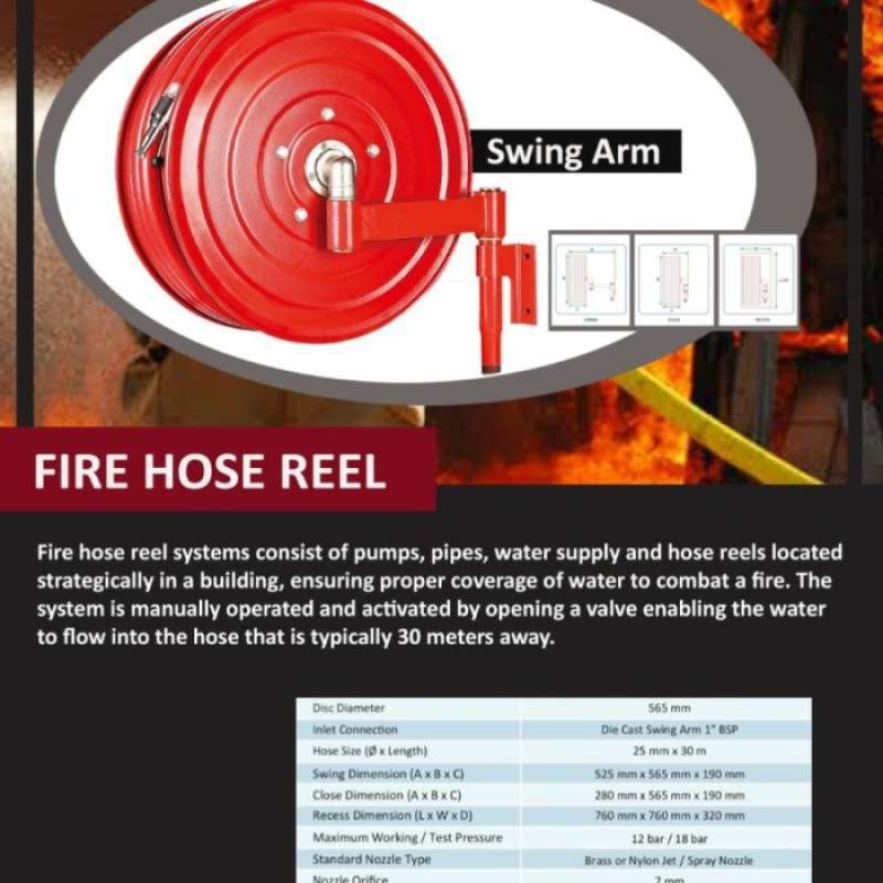 Promo Fire Hose Reel 1 X 30m / Hydrant Selang Hydran Pemadam Air Gulung ...