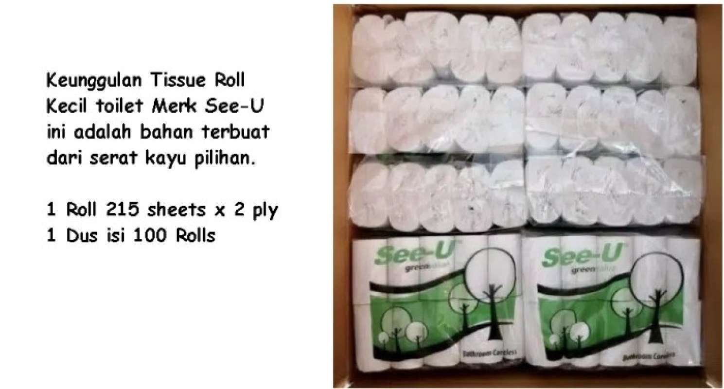 Promo Tissue Gulung / Toilet Roll See-u Green Value (1 Dus Isi 100 ...