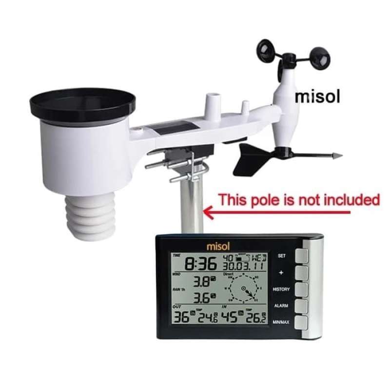 Promo Anemometer Wireless Weather Station Misol Wh-5300-1 Diskon 23% Di ...