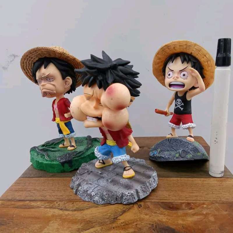 Jual Mainan Static Figure Luffy Chibi Funny Expression Oldman Bonyok ...