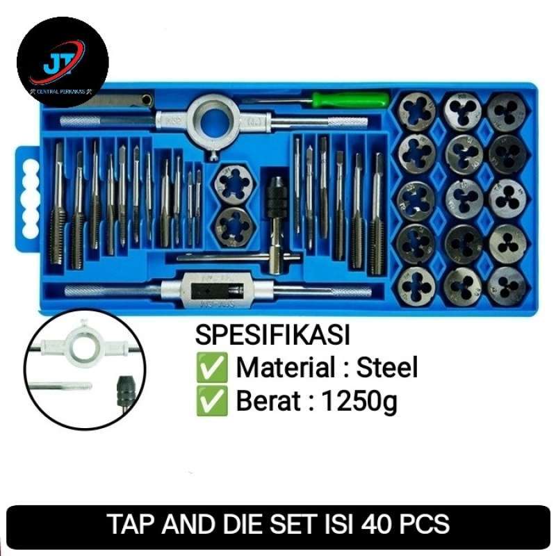 Promo Tap And Die Set Alat Senai Tap Ulir Drat Baut Mur Set 40 Pcs ...