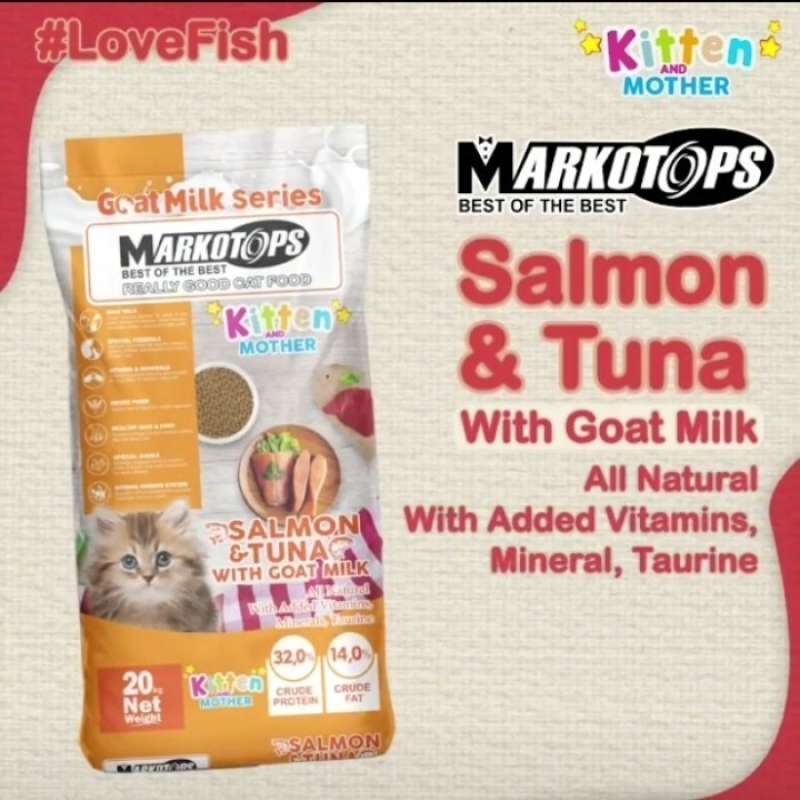 Jual Markotops Kitten Mother Salmon & Tuna Goat Milk 800gr - Makanan ...