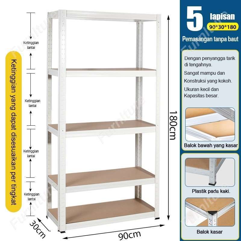 Promo Jp Rak Besi Susun 5 Susun Rak Besi Siku Rak Da - 5l90×30×180 ...