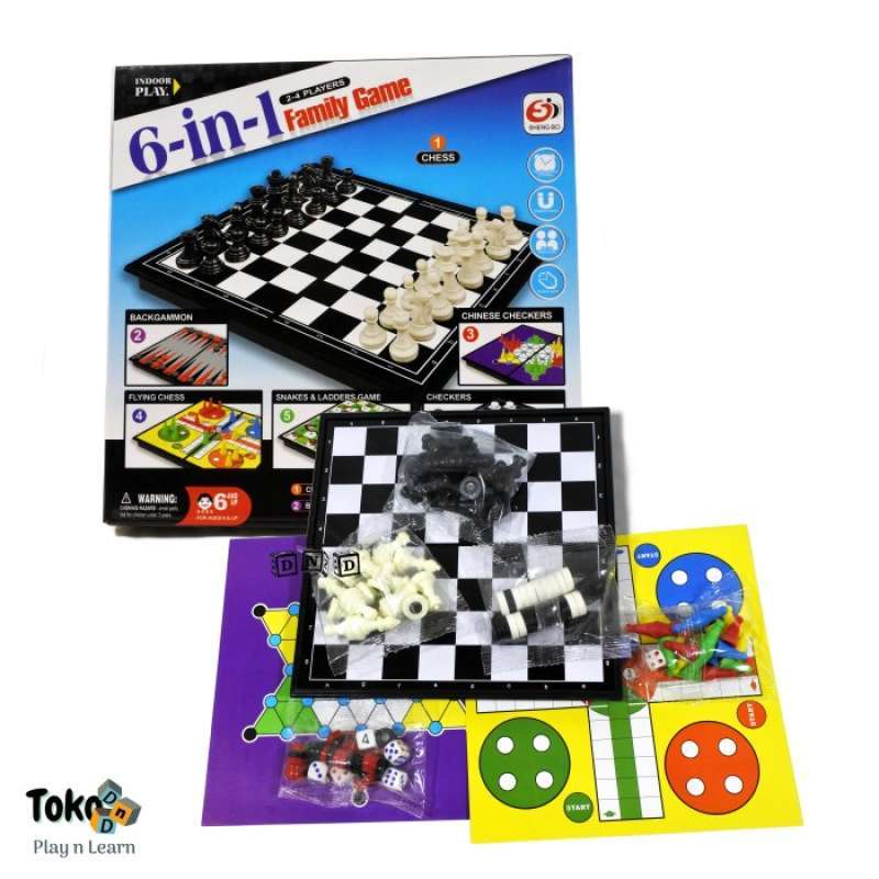 Promo Mainan Anak Keluarga 6 In 1 Magnet Board Family Game Papan ...
