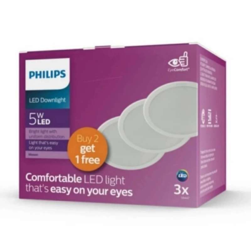 Promo Lampu Philips Meson Pack 5wat Putih/ Downlight Led Philips Tanam ...