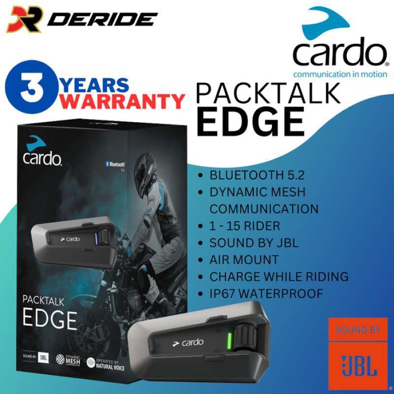 Jual Cardo Packtalk Edge Intercom Helm Motor Resmi Pt Pas - Single Di ...