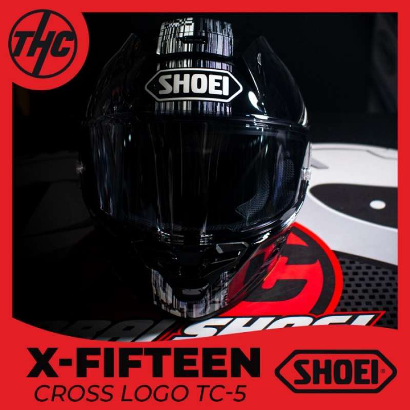 Jual Shoei X15 Cross Logo Tc5 Black White Full Face Helmet X-fifteen Di ...