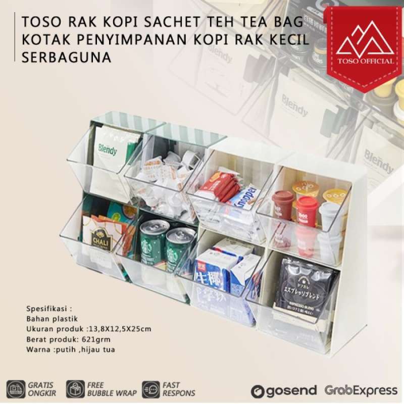 Promo Rak Kopi Sachet Teh Tea Bag Kotak Penyimpanan Kopi Gula Creamer ...