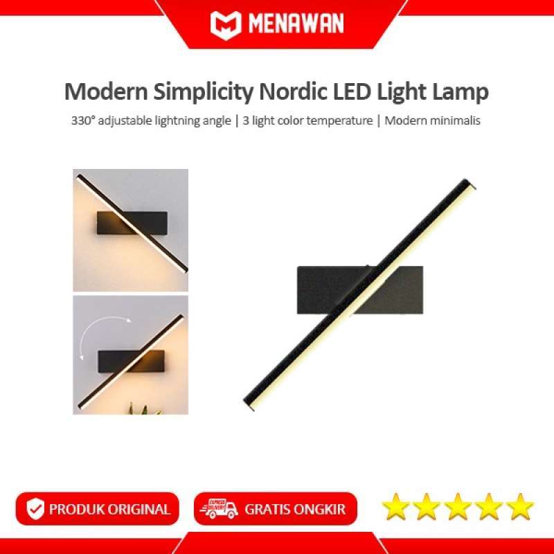 Promo 330â° Nordic Modern Wall Lamp Lampu Dinding Minimalis Led Hias Dekorasi Diskon 33% Di ...