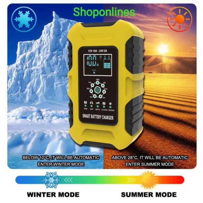 Promo Carger Aki Mobil / Charger Aki Motor Lcd 12v/24 A 10a 6-180 Ah ...