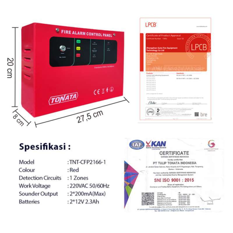 Promo Fire Alarm Control Panel 1 Zone Aseanware Tonata / Mcfa ...