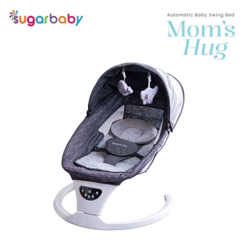 Jual Sugar Baby Moms Hug Automatic Baby Swing Bed Baby Bouncer - Grey ...
